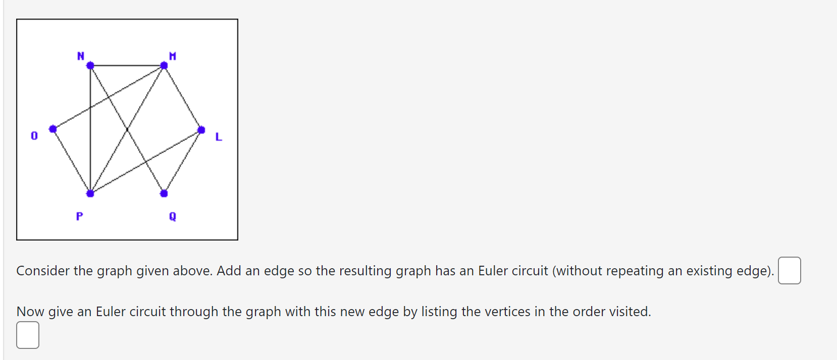 Solved Consider the graph given above. Add an edge so the | Chegg.com
