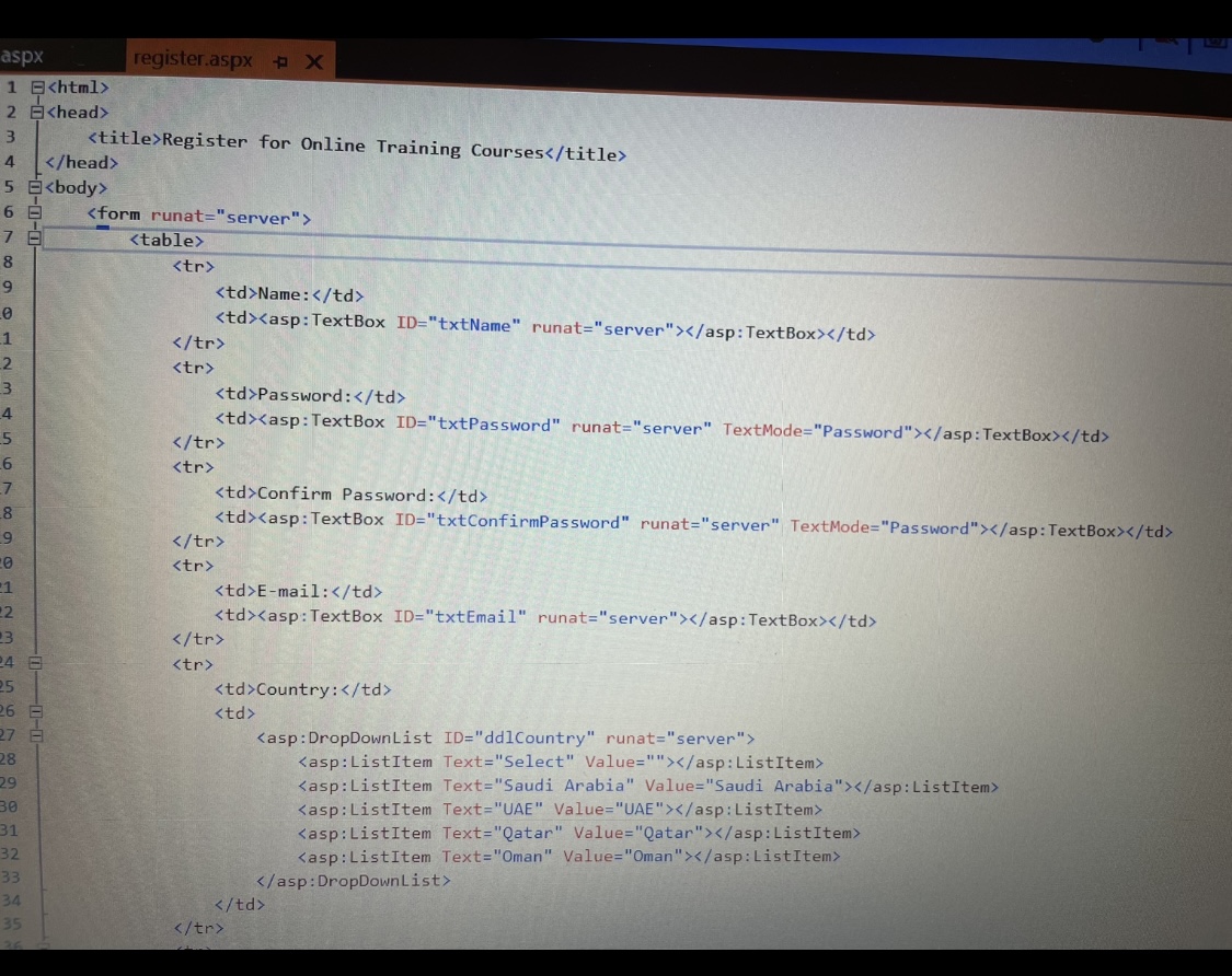 Solved Open your pervious website (Online Training Courses): | Chegg.com