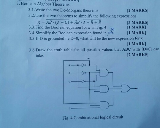 Solved ILI LILIA 3. Boolean Algebra Theorems 3.1. Write the | Chegg.com