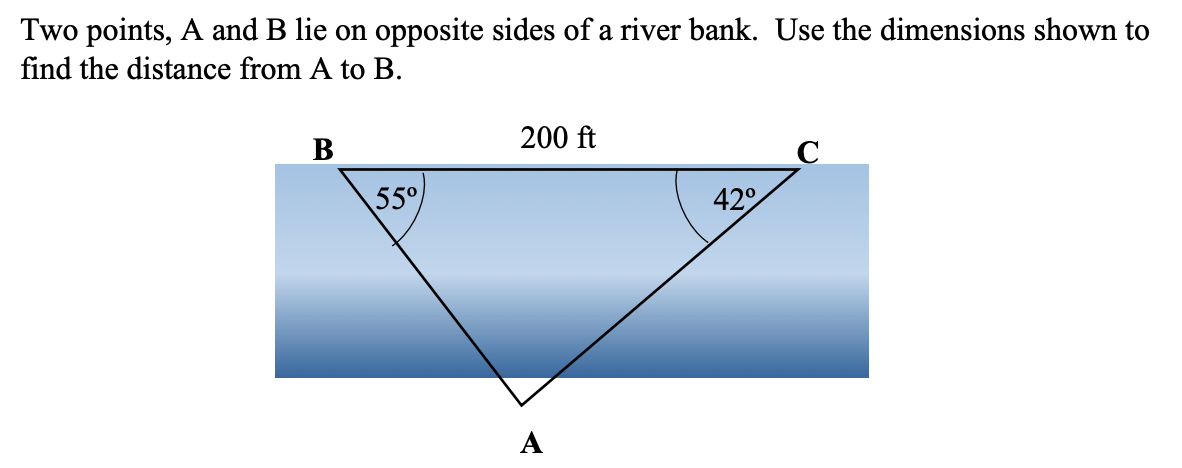 Solved Two points, A and B lie on opposite sides of a river | Chegg.com