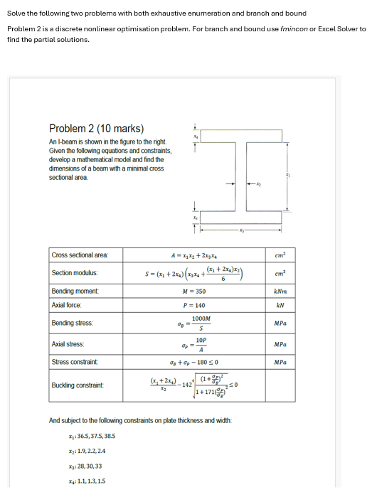 Solved Solve the following two problems with both exhaustive | Chegg.com