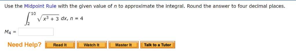 Solved Use the Midpoint Rule with the given value of n to | Chegg.com