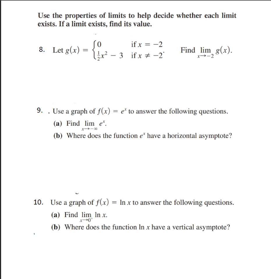 Solved Use the properties of limits to help decide whether | Chegg.com
