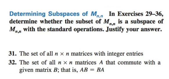 Solved Determining Subspaces of M In Exercises 29-36, | Chegg.com