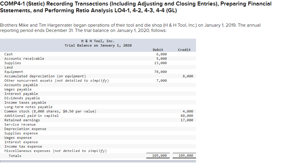Solved COMP4-1 (Static) Recording Transactions (Including | Chegg.com