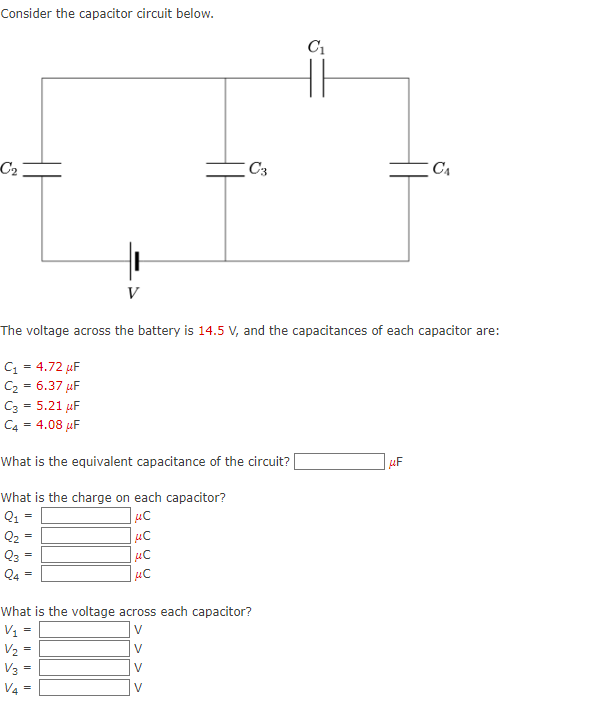 Consider the capacitor circuit below. The voltage | Chegg.com