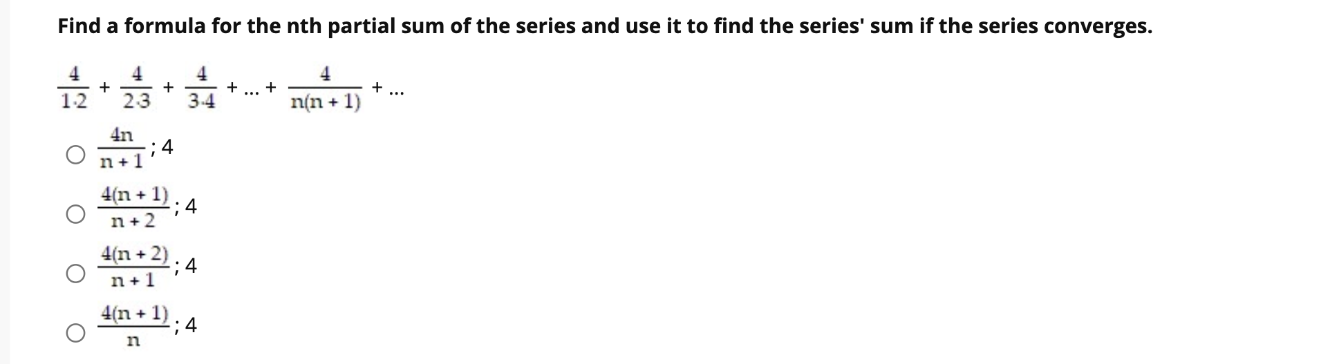 Solved Find a formula for the nth partial sum of the series | Chegg.com ...