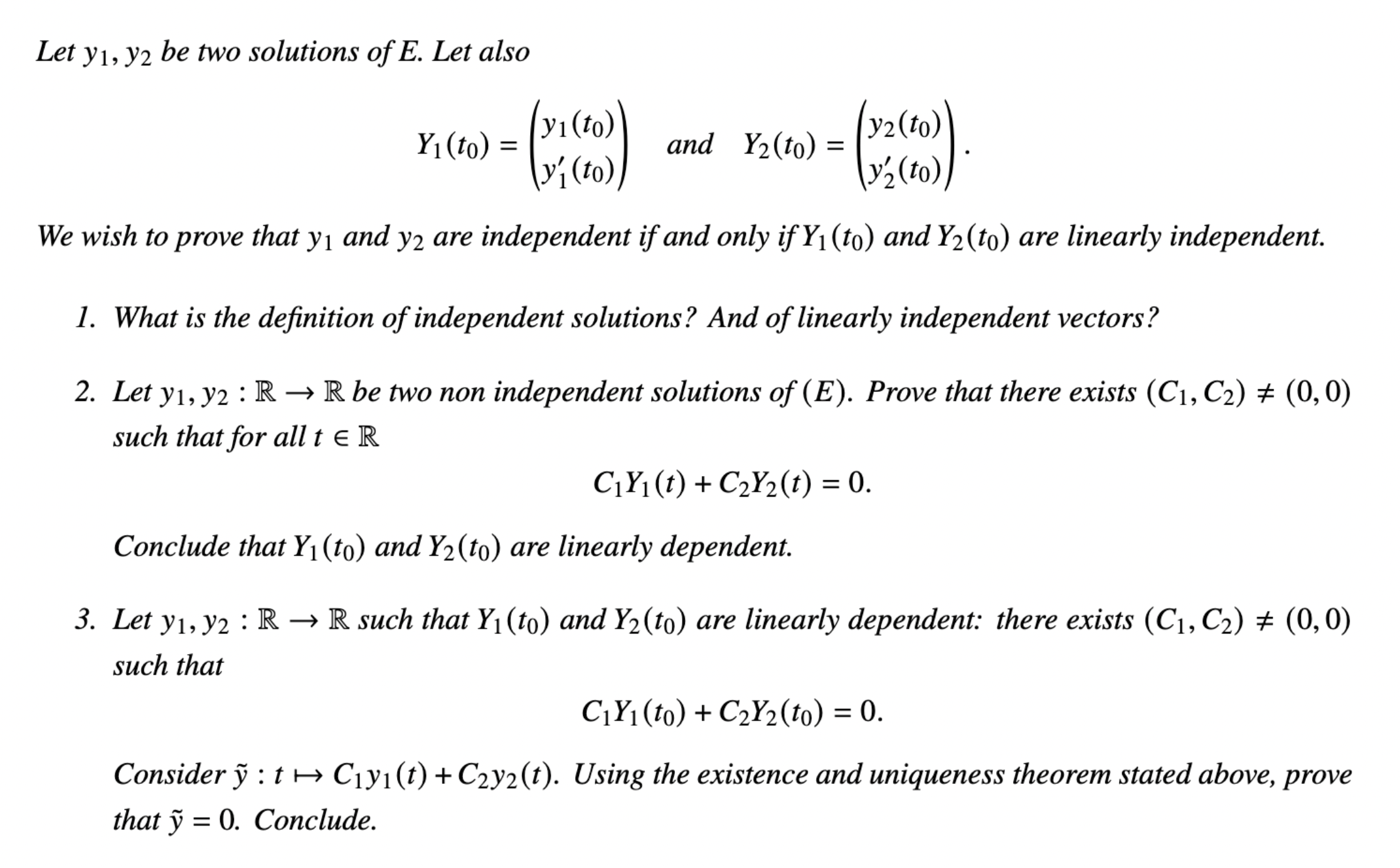 Solved Exercise 3 Let p,q:R→R continuous. Let us recall that | Chegg.com