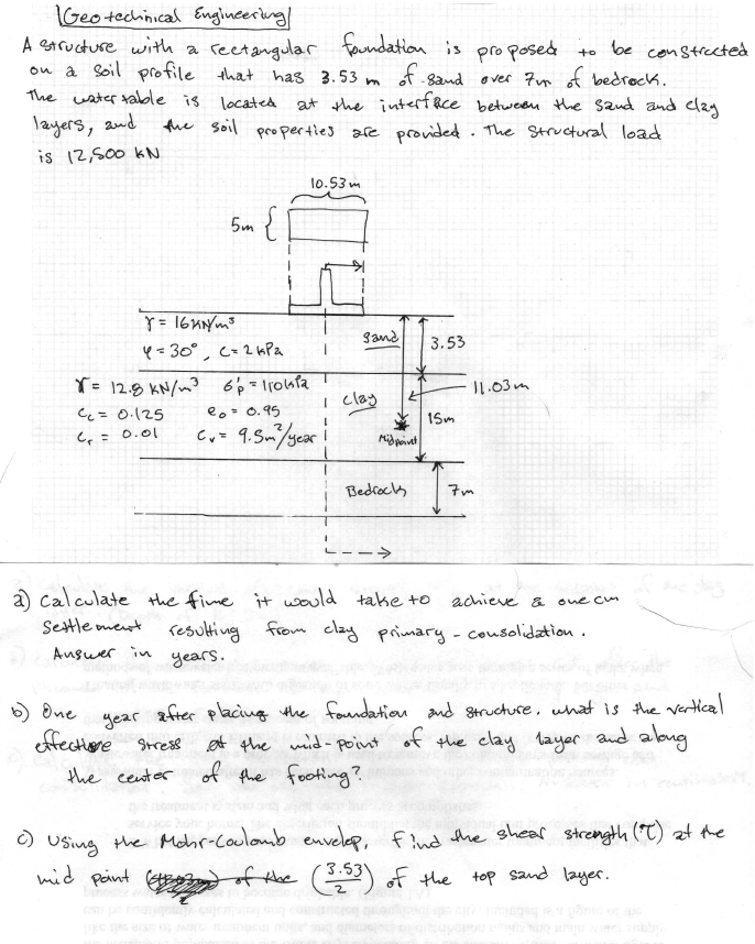 Solved Geotechnical Engineering A estructure with a | Chegg.com