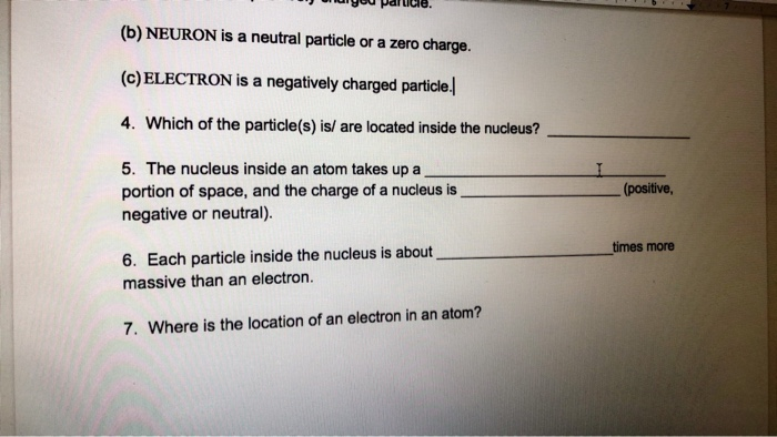 Solved (b) NEURON isa neutral particle or a zero charge. (c) | Chegg.com