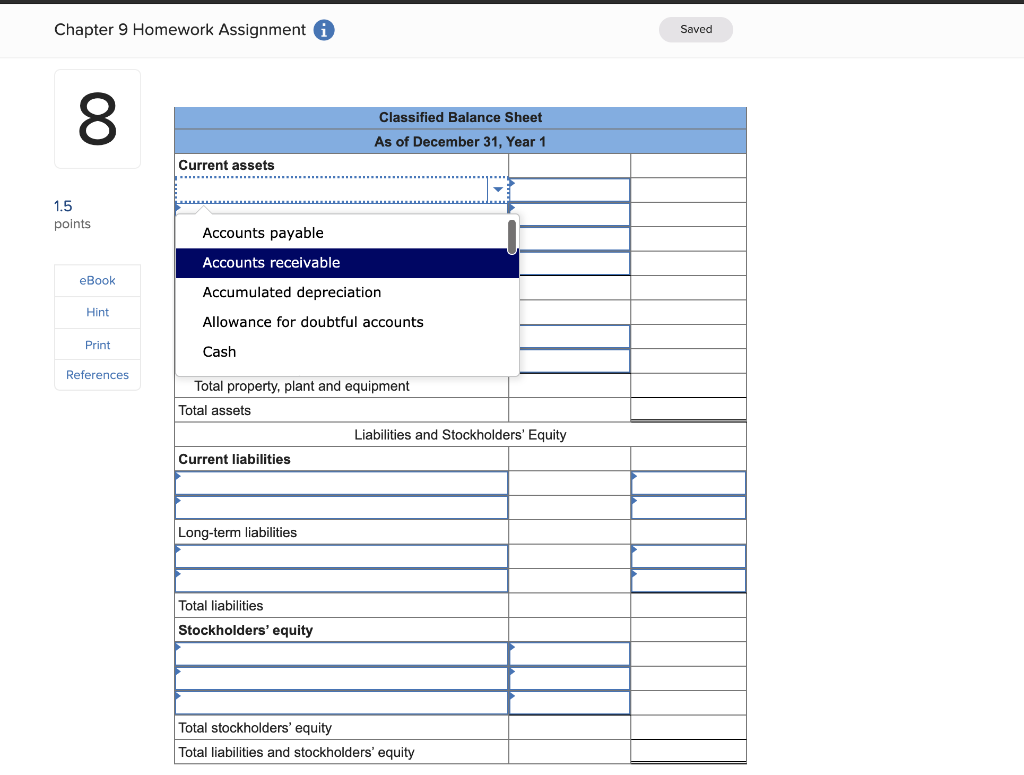 Solved Chapter 9 Homework Assignment i Saved Help Sa 1 Bill | Chegg.com