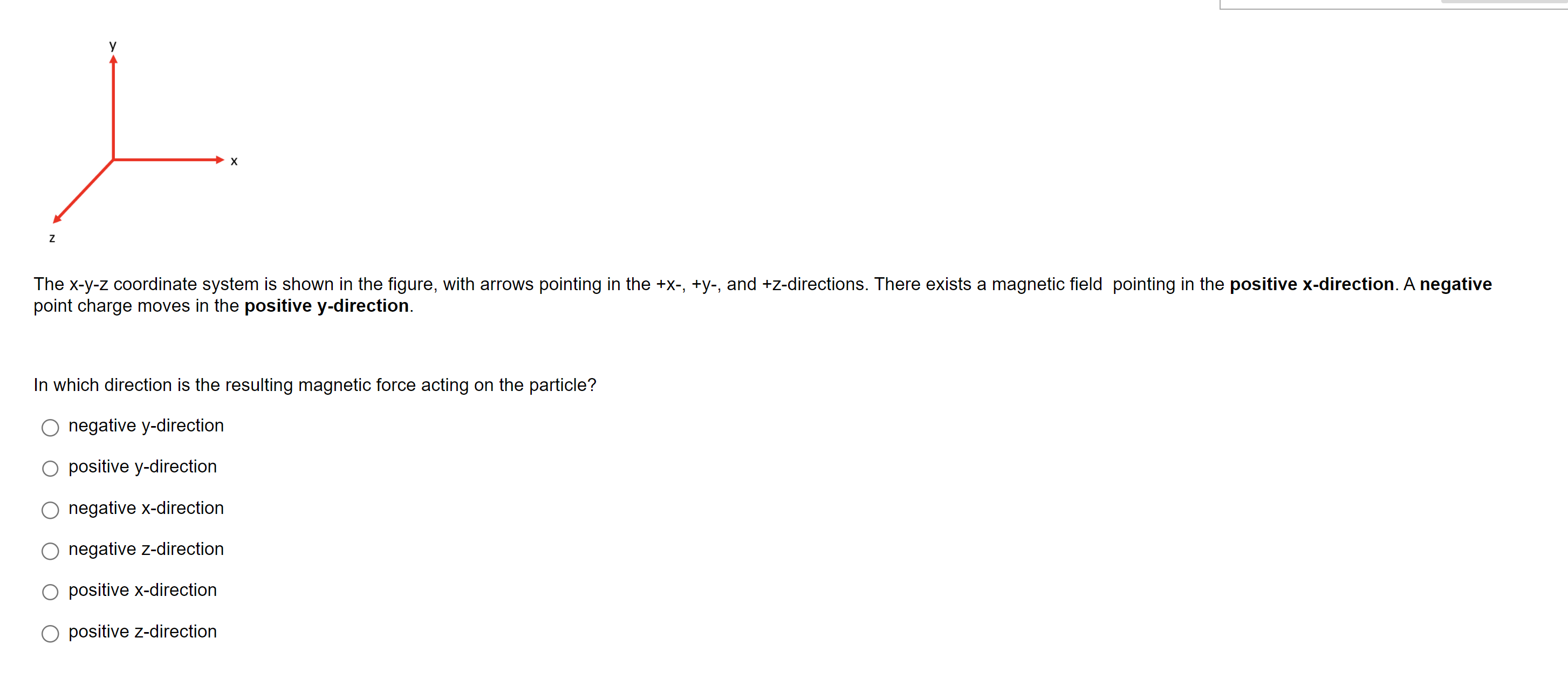Solved point charge moves in the positive y-direction.In | Chegg.com