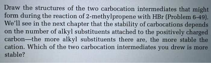 Solved Draw the structures of the two carbocation | Chegg.com