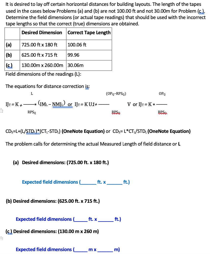 Solved It is desired to lay off certain horizontal distances | Chegg.com