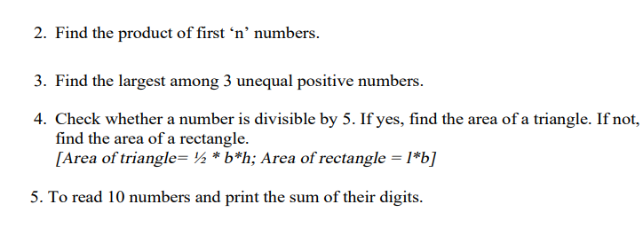 Solved 2. Find the product of first ' n ' numbers. 3. Find | Chegg.com