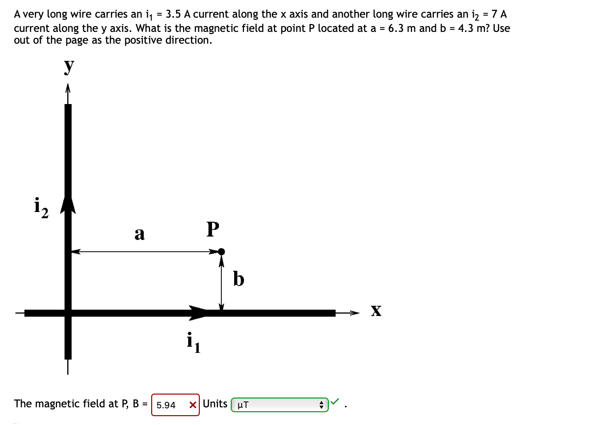 Solved A very long wire carries an in = 3.5 A current along | Chegg.com