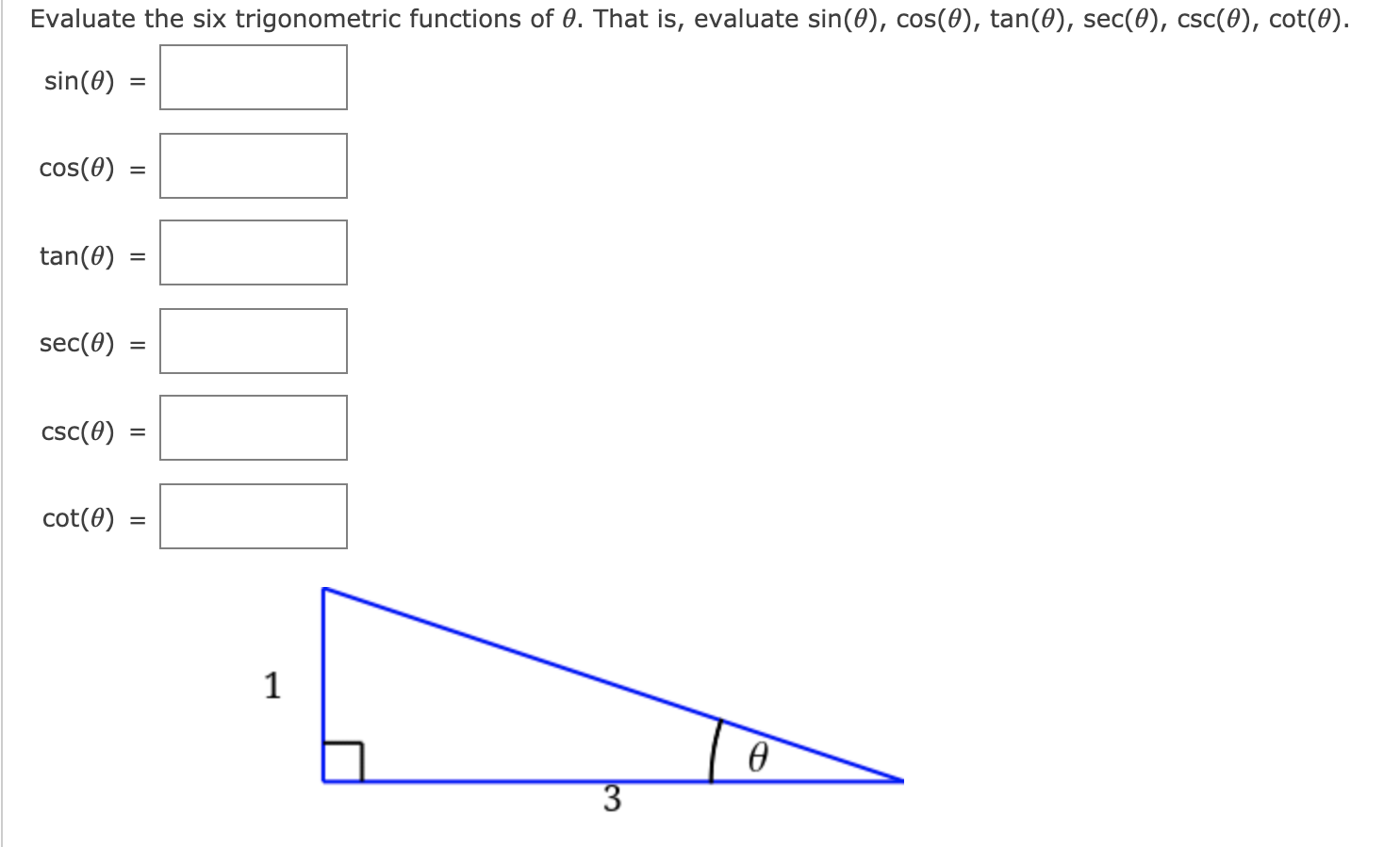 Solved Evaluate the six trigonometric functions of 0. That | Chegg.com