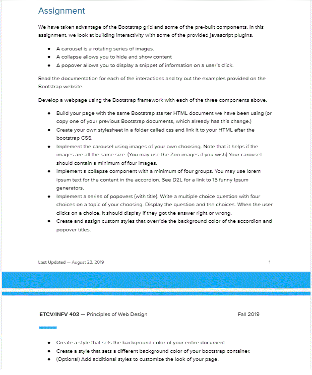 Assignment We have taken advantage of the Bootstrap | Chegg.com