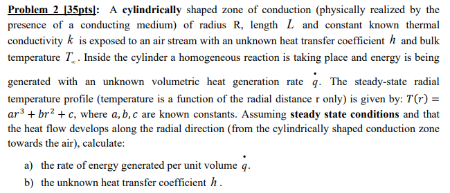 Solved Problem 2 [35pts]: A cylindrically shaped zone of | Chegg.com