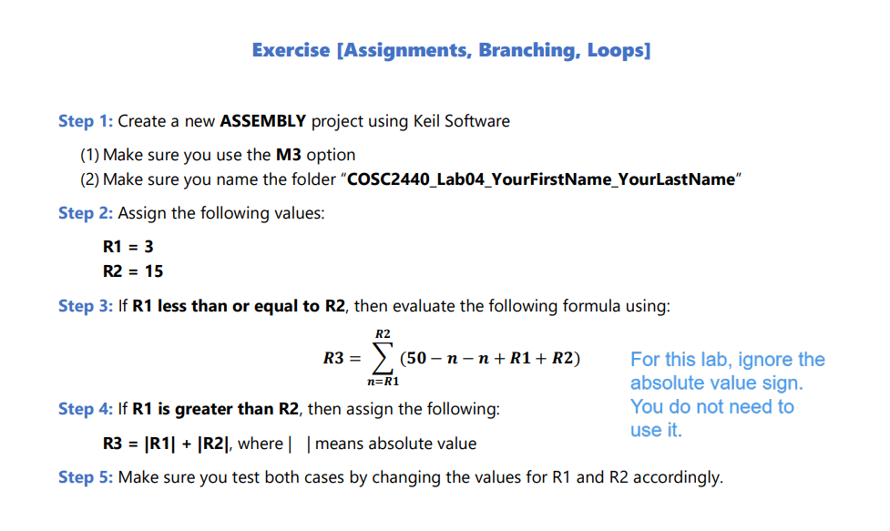 Exercise (Assignments, Branching, Loops] Step 1: | Chegg.com