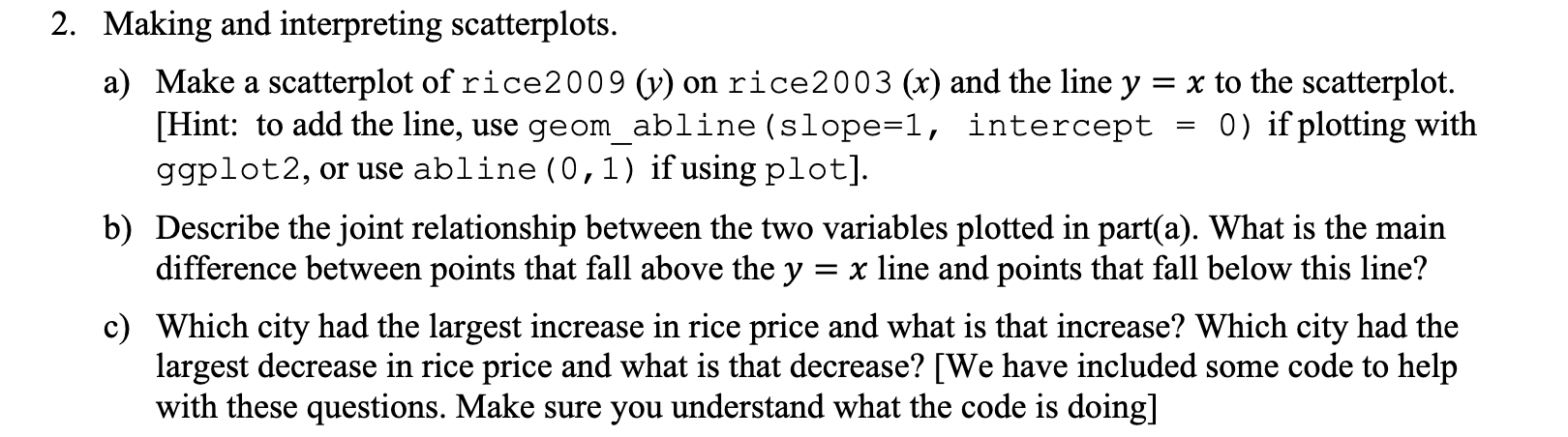 Solved This assignment will the UBSprices data set that is | Chegg.com