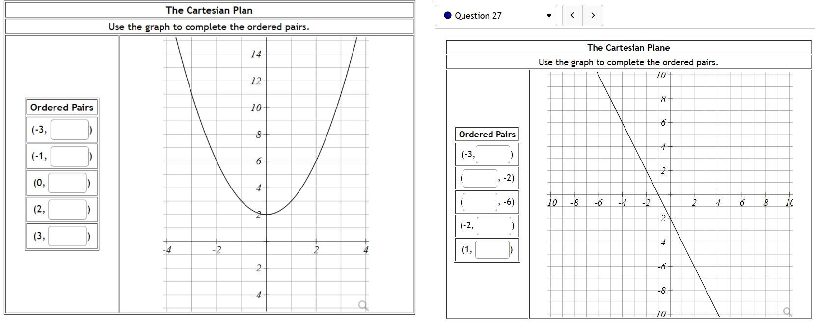 Solved The Cartesian Plan Question 27 Use the graph to | Chegg.com