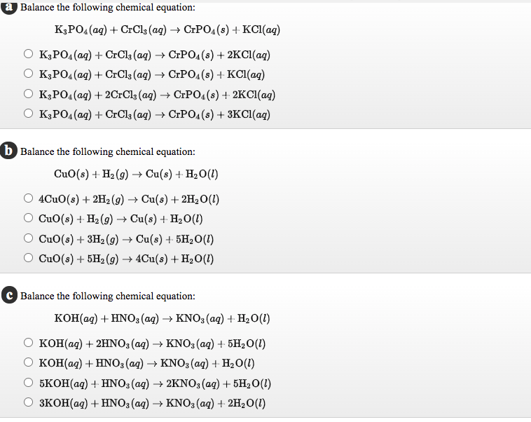 Solved a Balance the following chemical equation: K3PO4(aq) | Chegg.com