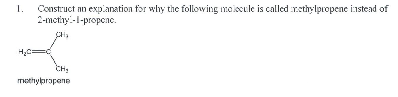 Solved 1. Construct an explanation for why the following | Chegg.com