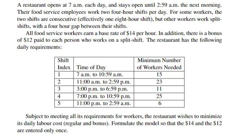 Solved 1. Formulate an algebraic model for the problem. 2. | Chegg.com