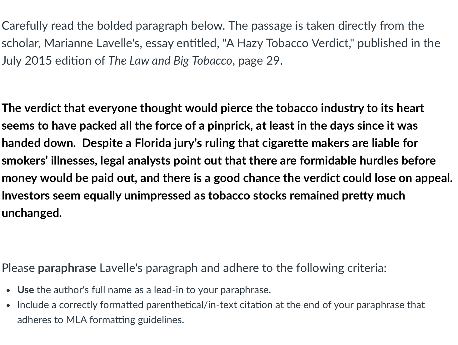 Carefully read the bolded paragraph below. The | Chegg.com