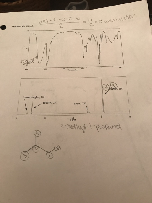 Solved 24)1210-0-1oO Problem #3: aHaa。 6H broad singlet, 1H | Chegg.com