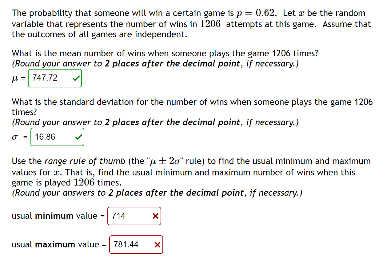 Solved The probability that someone will win a certain game | Chegg.com