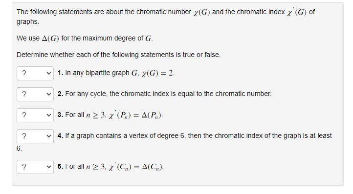 Solved The following statements are about the chromatic | Chegg.com