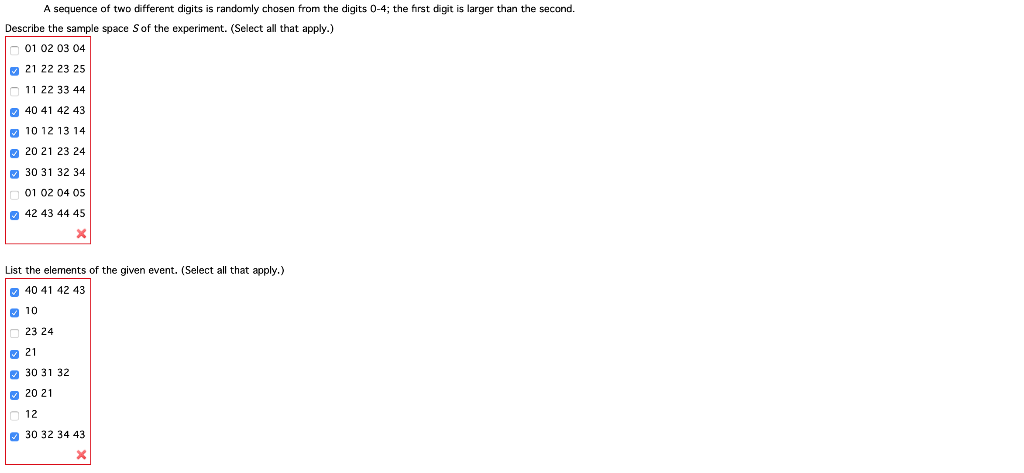 Solved A sequence of two different digits is randomly chosen | Chegg.com
