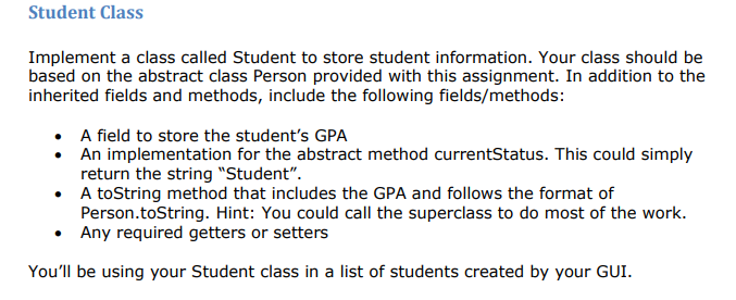 Solved Implement a class called Student to store student | Chegg.com