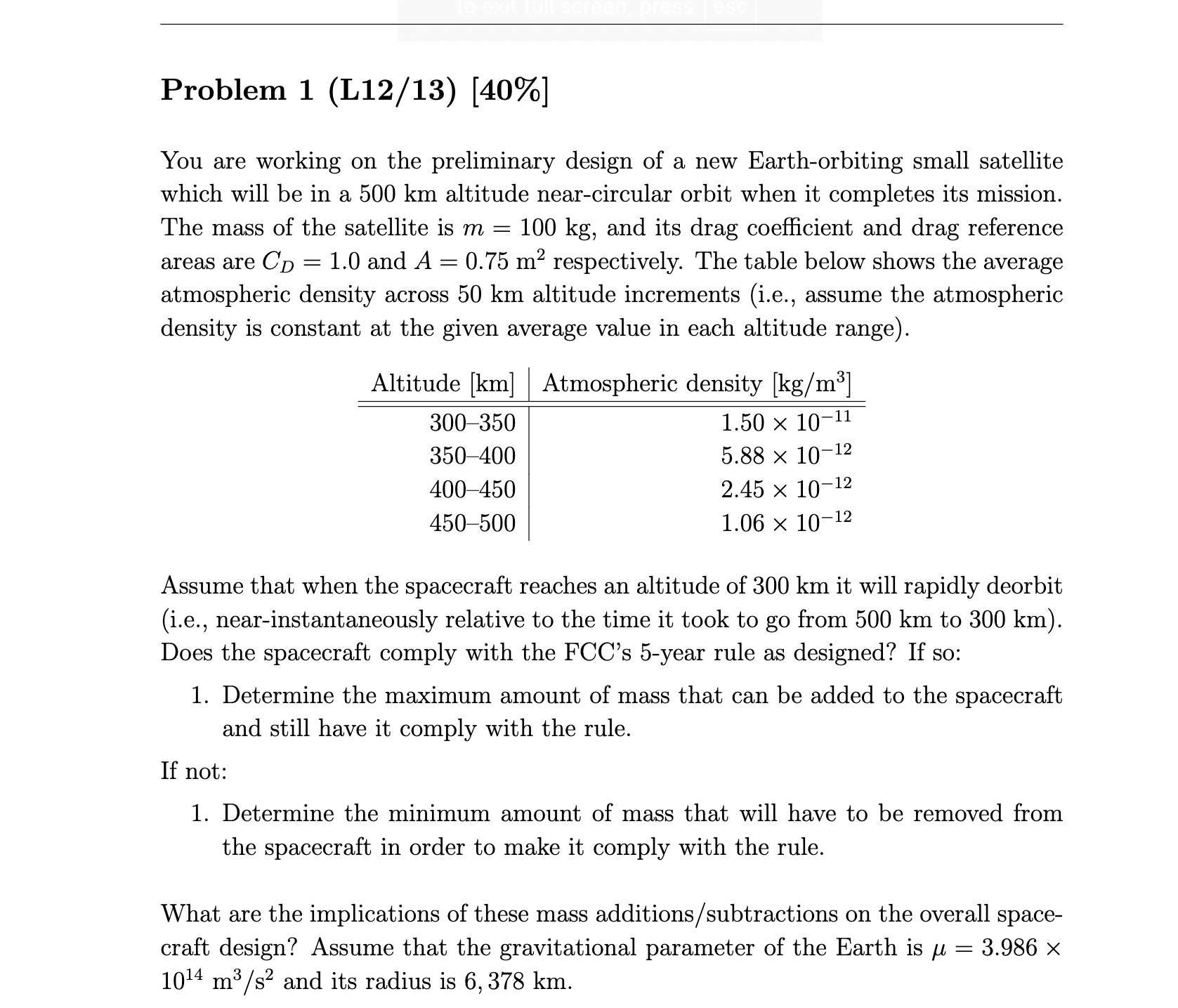 Solved Problem 1 (L12/13) [40\%]You are working on the | Chegg.com