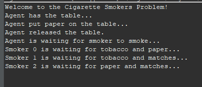 Solved Programming Assignment: The Cigarette Smoker’s | Chegg.com