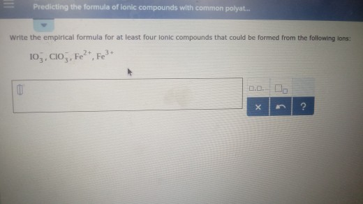 Solved Predicting the formula of ionic compounds with common | Chegg.com