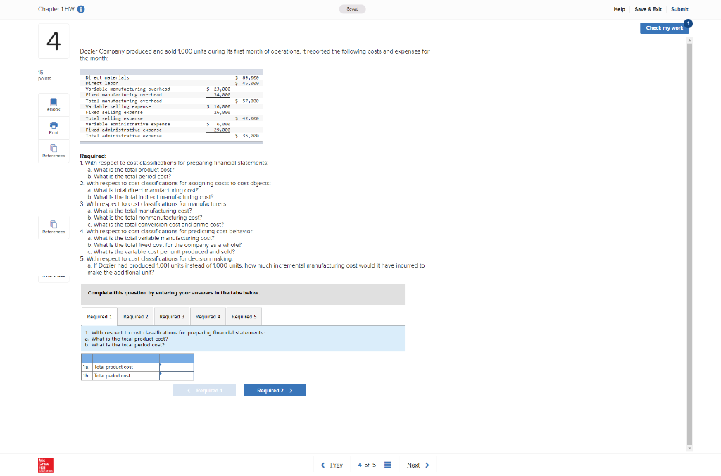 Solved Chapter 1 HW Saved Help Save & Exit Submit Check my | Chegg.com