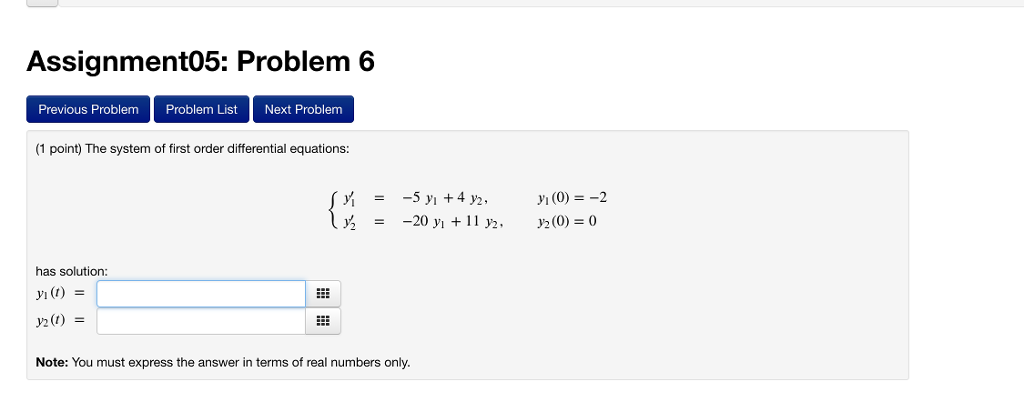 Solved Assignment05 Problem 6 Previous Problem Problem List