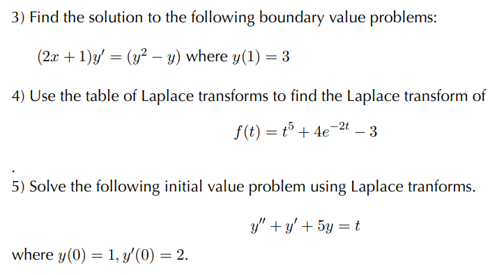 Solved Find the solution to the following boundary | Chegg.com