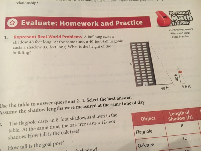 Solved A building casts a shadow 48 feet long. At the same | Chegg.com