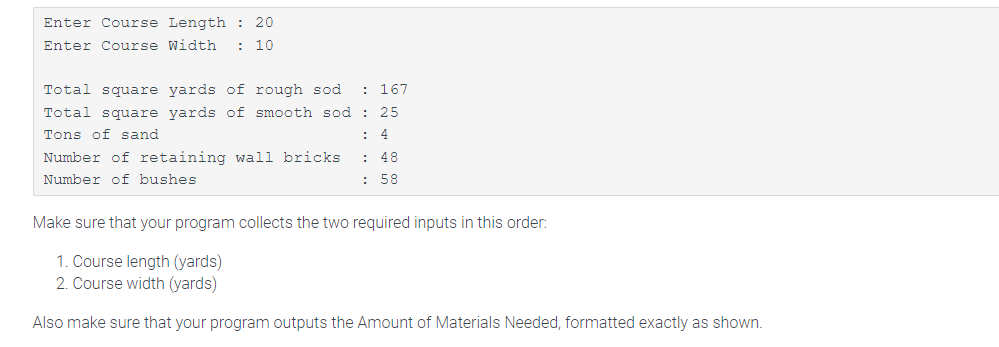 Problem Description and Given Info Gene's Green Golf | Chegg.com