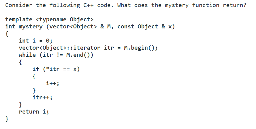 Solved Consider the following C++ code. What does the | Chegg.com