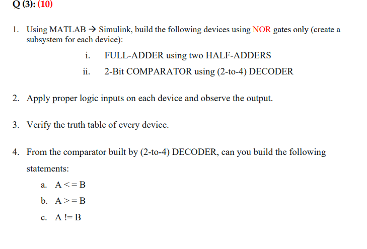 Solved Q (3): (10) 1. Using MATLAB → Simulink, build the | Chegg.com