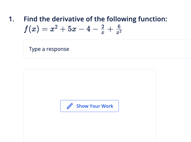 Solved Find the derivative of the following | Chegg.com