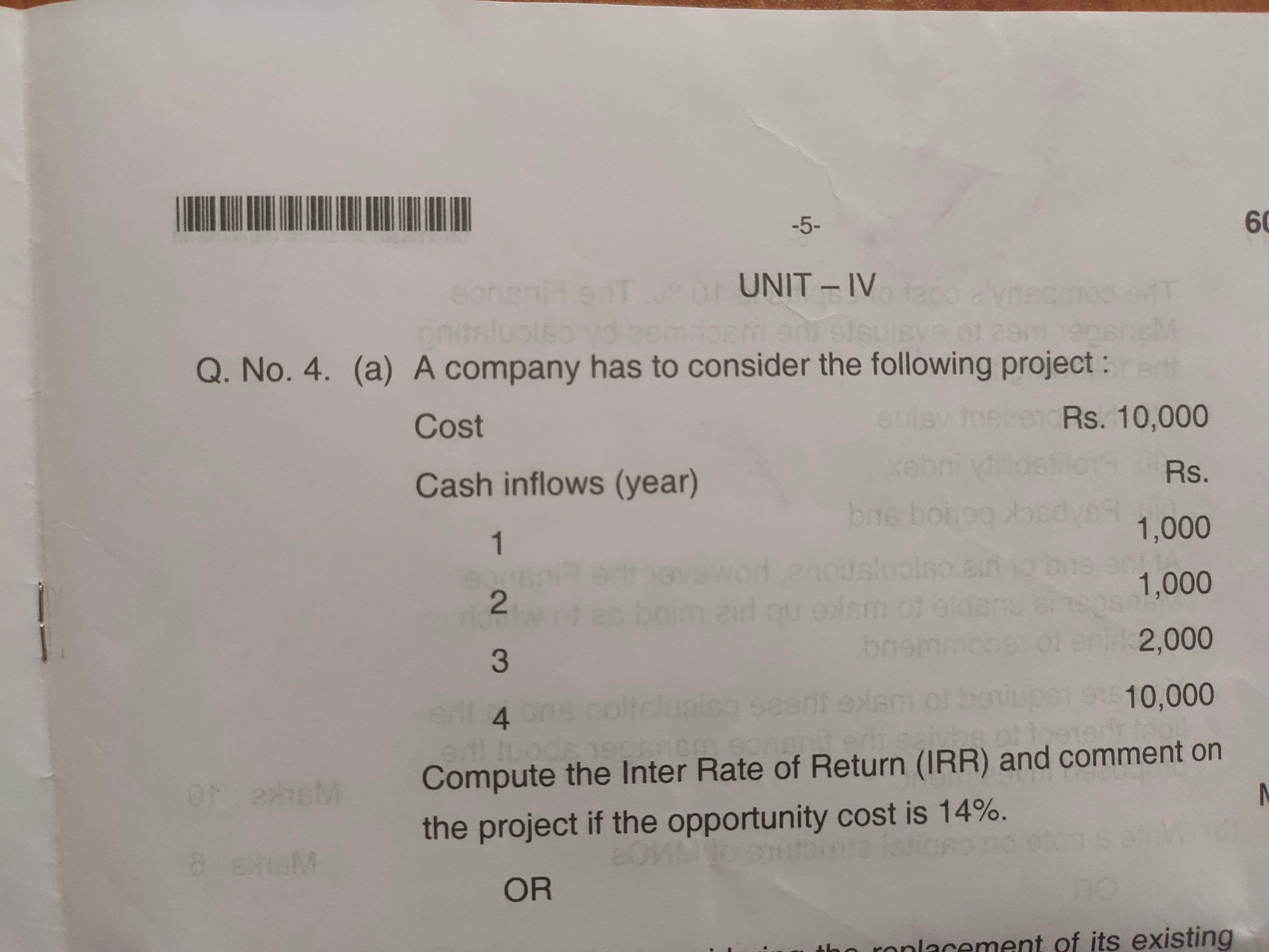 Compute the Inter Rate of Return (IRR) and comment on | Chegg.com