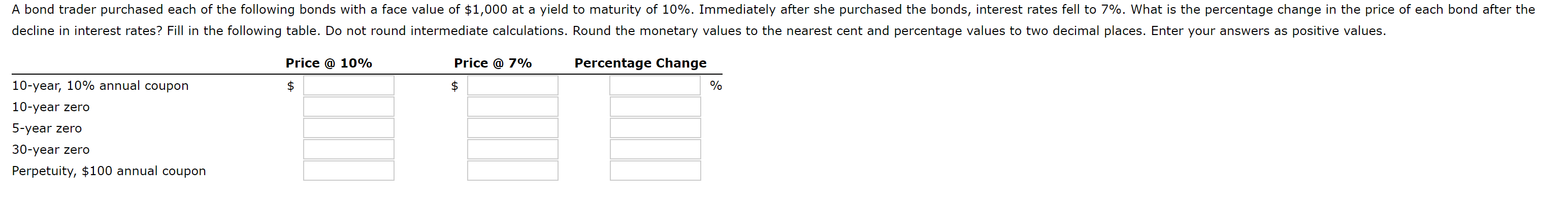 Solved Price @ 10\% \begin{tabular}{l|l|l|} \hline 10 -year, | Chegg.com