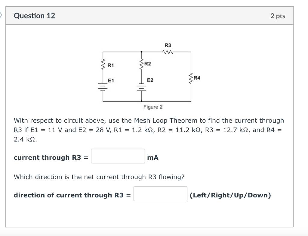 Solved With respect to circuit above, use the Mesh Loop | Chegg.com
