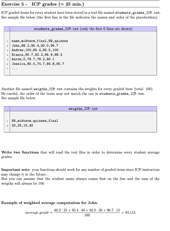 Solved ICP graded items for every student have been stored | Chegg.com
